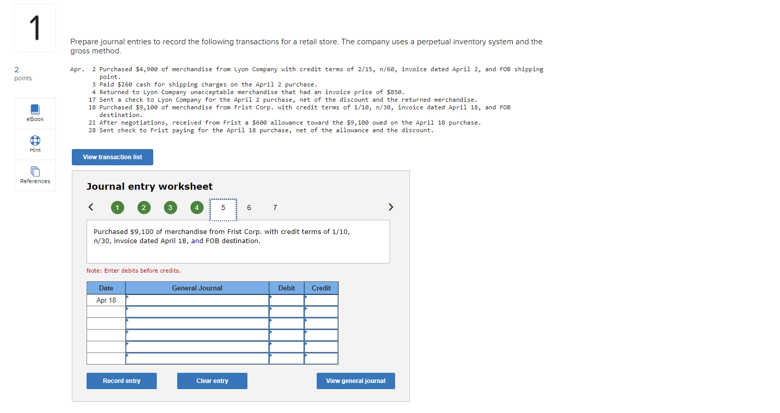Solved 1 Prepare journal entries to record the following | Chegg.com