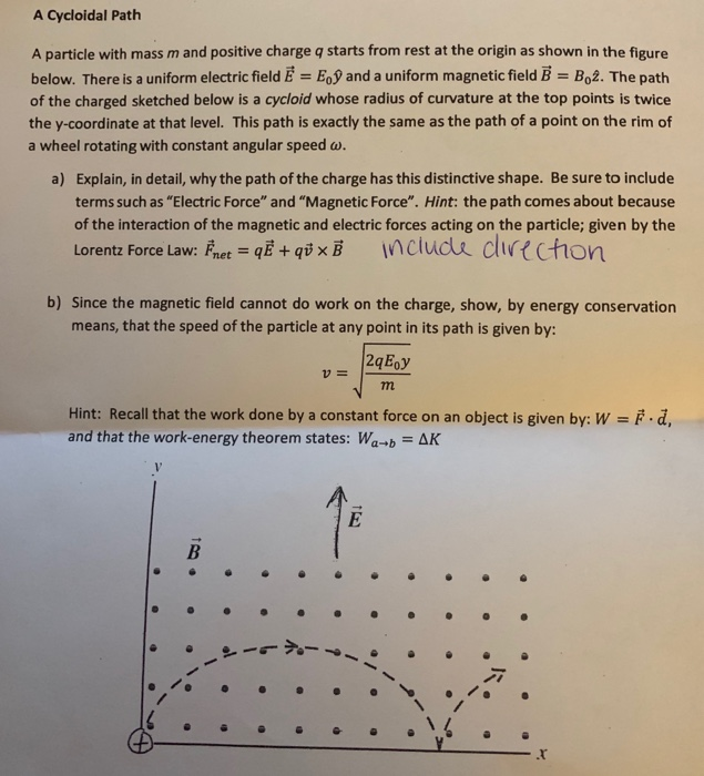 Solved A Cycloidal Path A particle with mass m and positive | Chegg.com