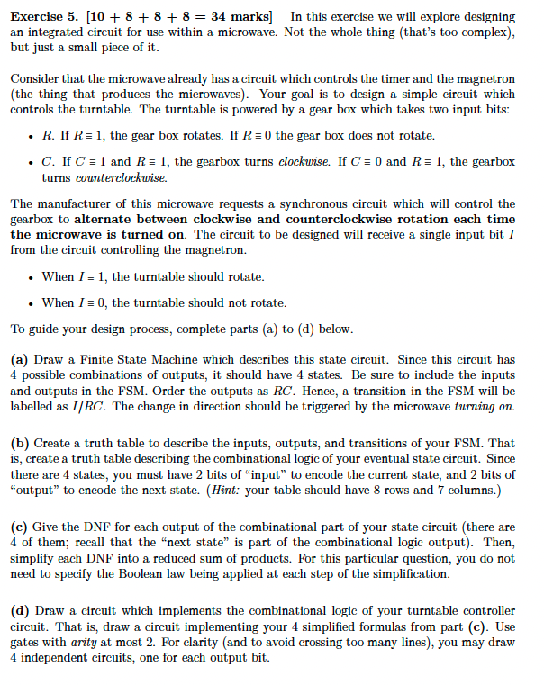 Solved Exercise 5. [10+8+8+8=34 marks] In this exercise we | Chegg.com