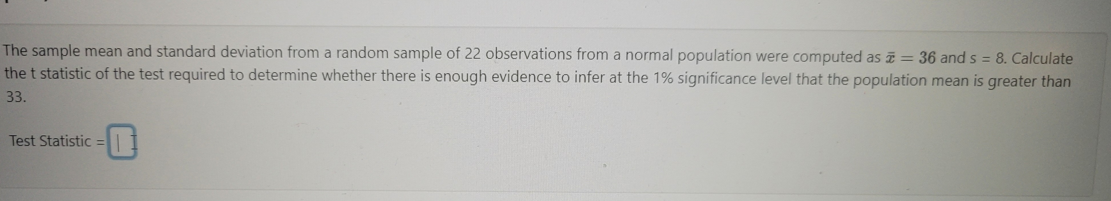 Solved The sample mean and standard deviation from a random | Chegg.com