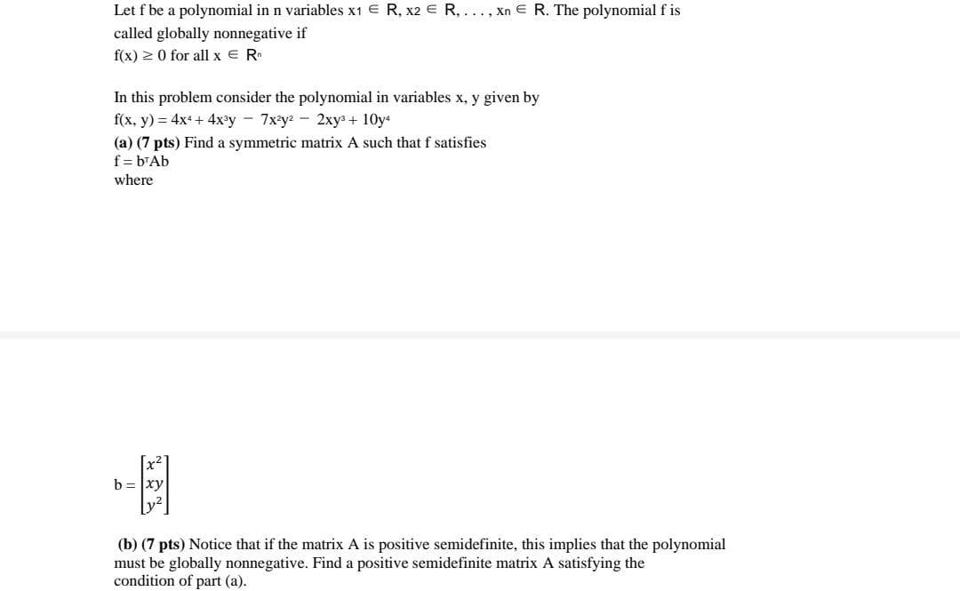 Solved Let f be a polynomial in n variables | Chegg.com