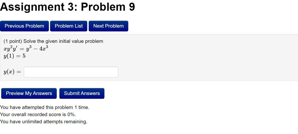 Solved Assignment 3: Problem 9 Previous Problem Problem List | Chegg.com