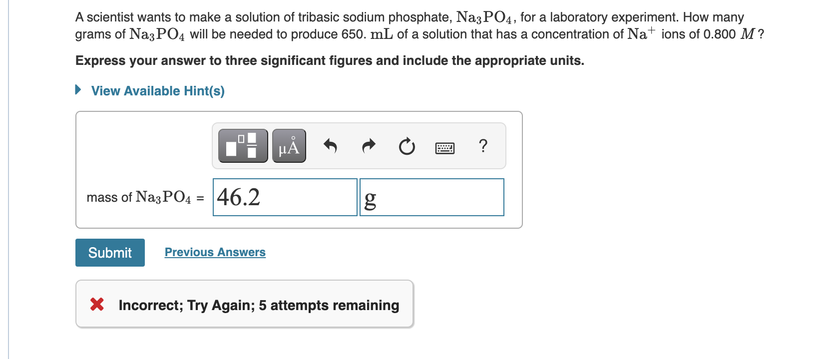 Solved A scientist wants to make a solution of tribasic | Chegg.com