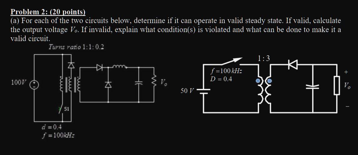 Solved Problem 2: (20 points) (a) For each of the two | Chegg.com