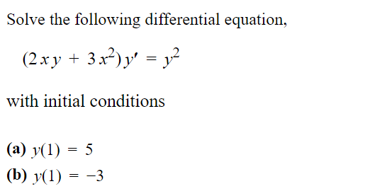 Solved Solve the following differential equation, (2xy + | Chegg.com