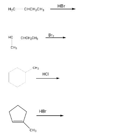 Solved HBr H2C CHCH2CH3- Br2 CH3 CH3 HCI HBr CH3 | Chegg.com