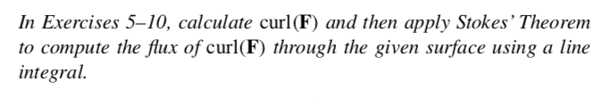 Solved In Exercises 5-10, calculate curl(F) and then apply | Chegg.com