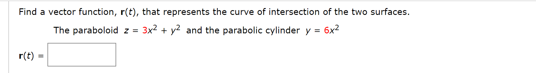 Solved Find a vector function, r(t), that represents the | Chegg.com
