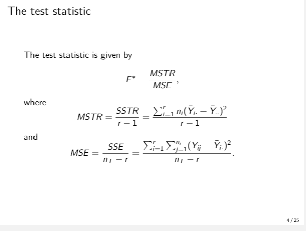 Solved The test statistic The test statistic is given by F* | Chegg.com