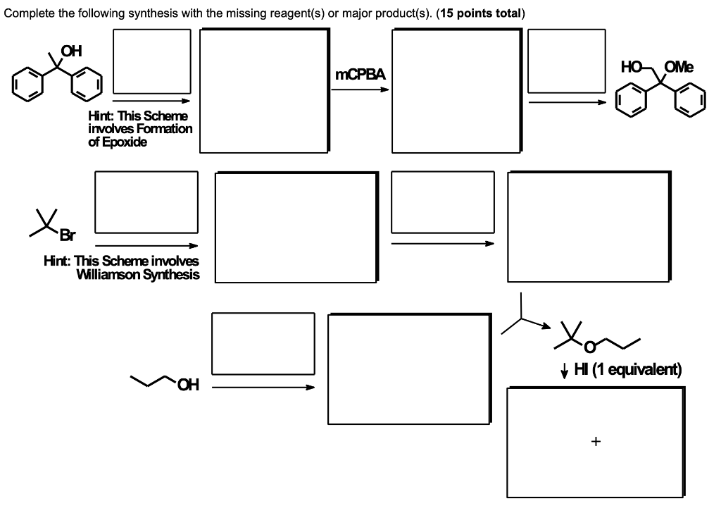 Solved Complete the following synthesis with the missing | Chegg.com