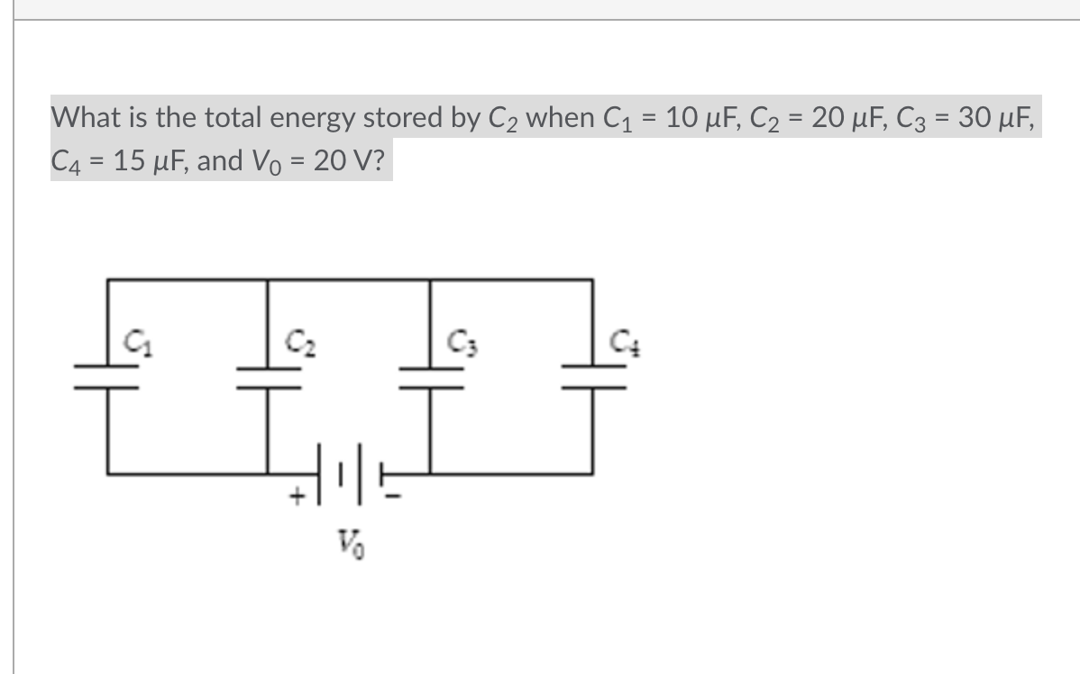 Solved What is the total energy stored by C2 when | Chegg.com