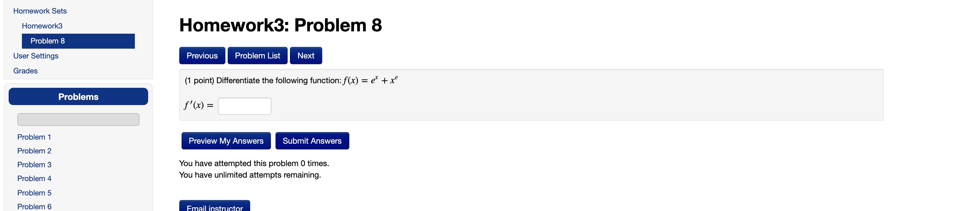 Solved Homework Sets Homework3 Homework3: Problem 8 Problem | Chegg.com