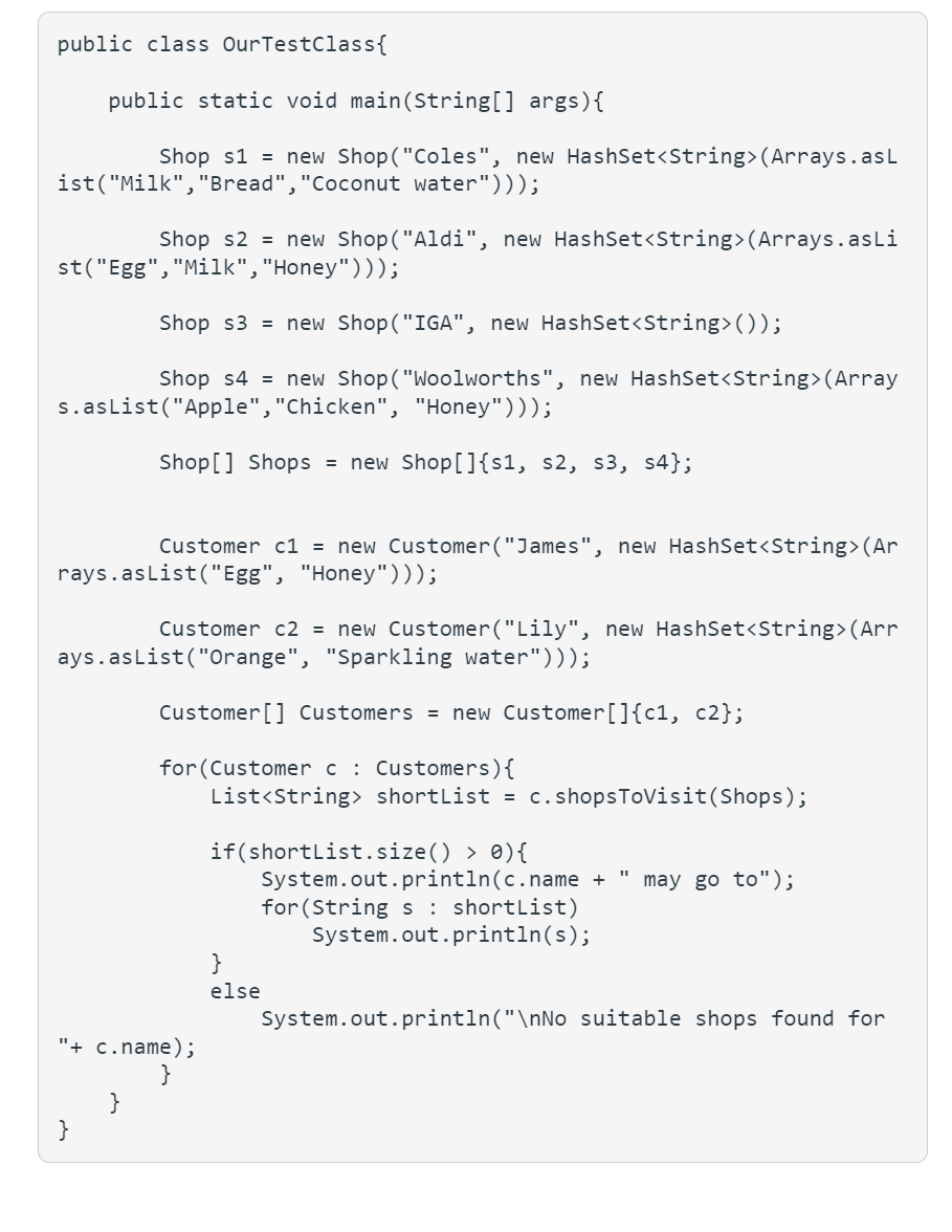 Solved One company called ShopSelector is designing a shop | Chegg.com