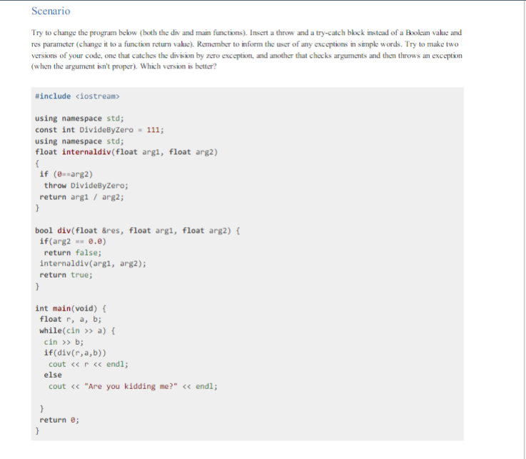 Solved Scenario Try to change the program below (both the | Chegg.com
