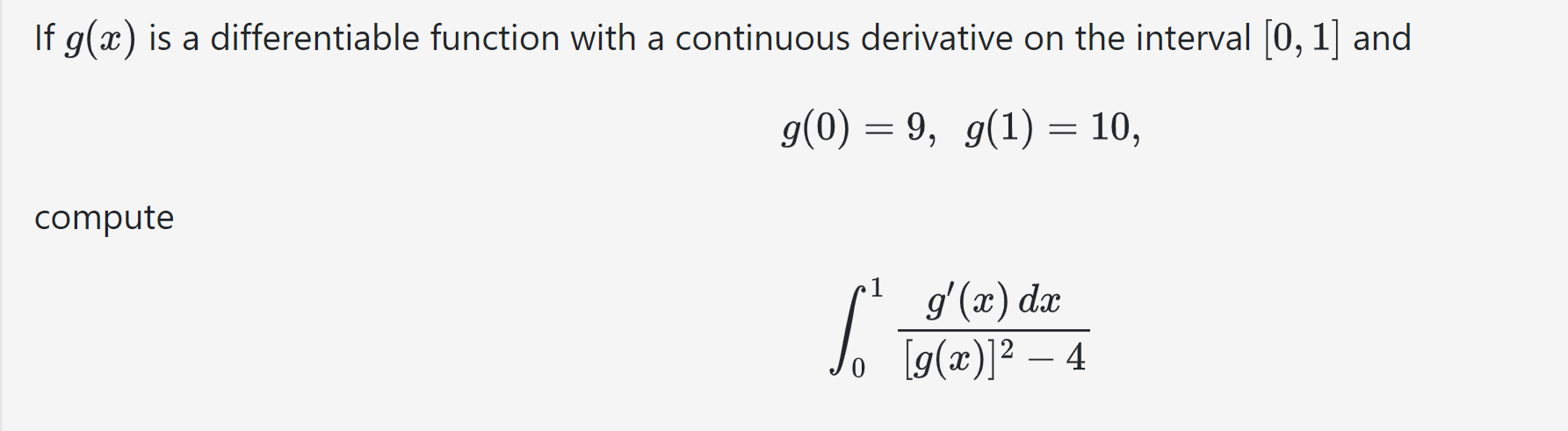 Solved If g(x) ﻿is a differentiable function with a | Chegg.com