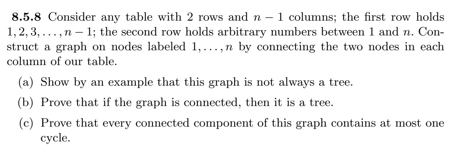 Solved 8.5.8 Consider any table with 2 rows and n - 1 | Chegg.com