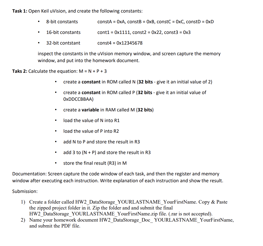 Solved Task 1: Open Keil uVision, and create the following | Chegg.com