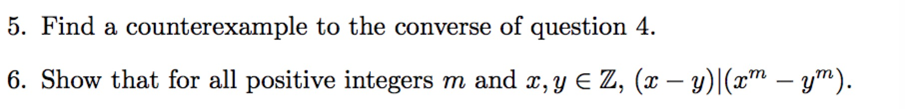 Solved 5. Find a counterexample to the converse of question | Chegg.com