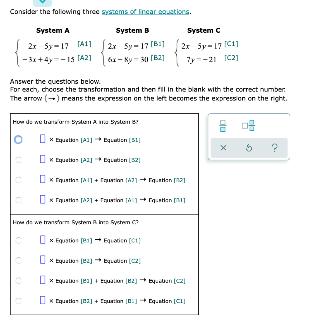 Solved Consider the following three systems of linear | Chegg.com