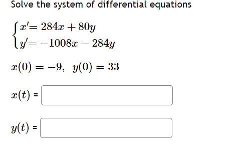 Solved Solve the system of differential equations | Chegg.com