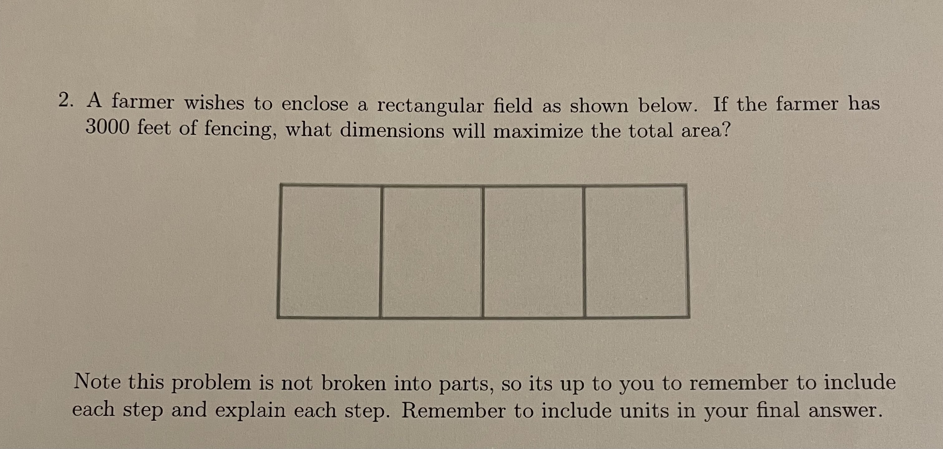 Solved 2. A farmer wishes to enclose a rectangular field as | Chegg.com