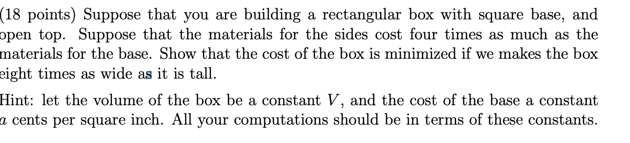 Solved 18 points) Suppose that you are building a | Chegg.com