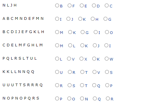 Solved The letters in each series follow a certain pattern. | Chegg.com