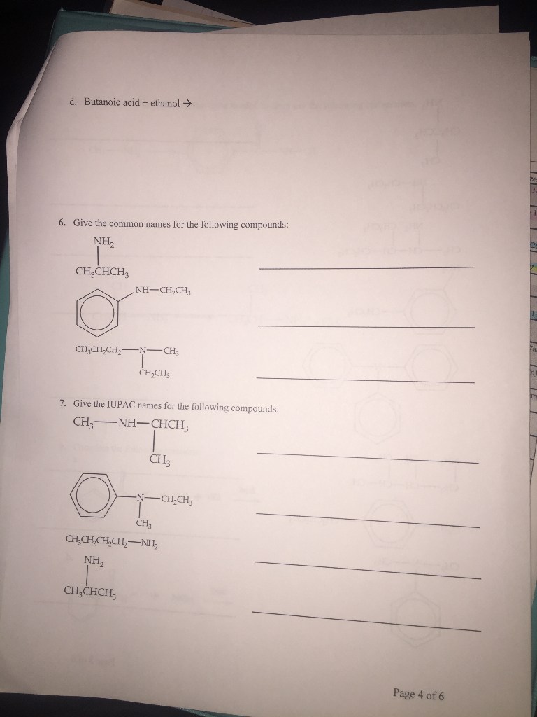 Solved 4. Identify if each of the following is an ester or | Chegg.com