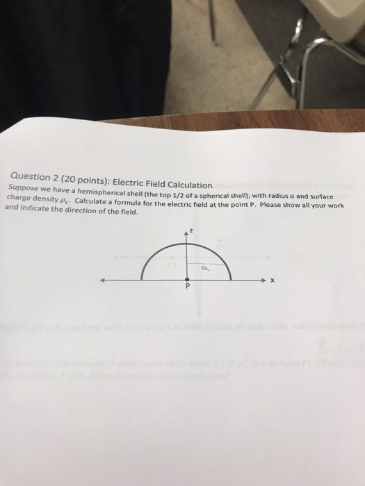 Solved Question 2 (20 points): Electric Field Calculation | Chegg.com