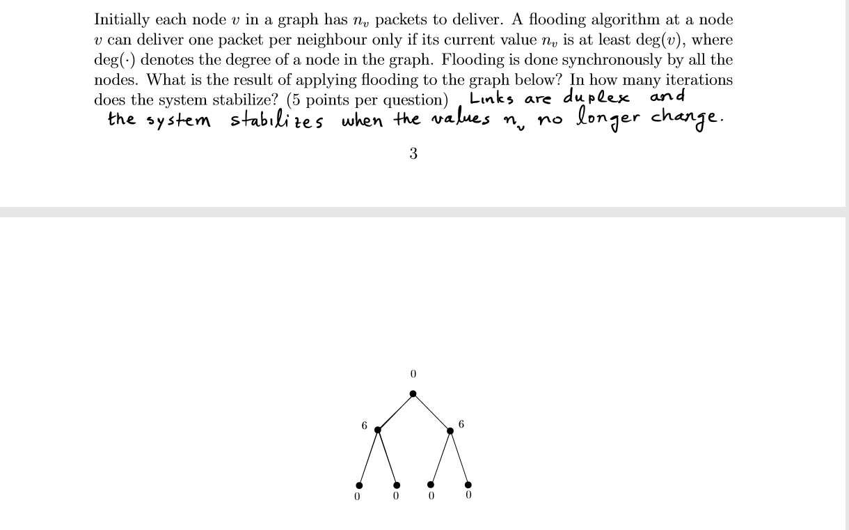 Solved Initially each node v in a graph has ny packets to | Chegg.com