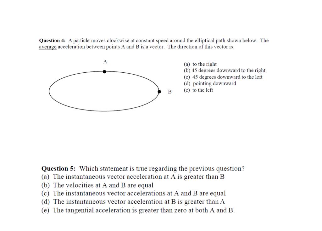 Solved Question 4: A particle moves clockwise at constant | Chegg.com
