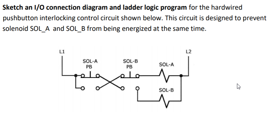 Solved Sketch an I/O connection diagram and ladder logic | Chegg.com