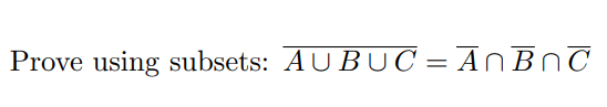 Solved Prove using subsets: AUBUC = An BNC | Chegg.com