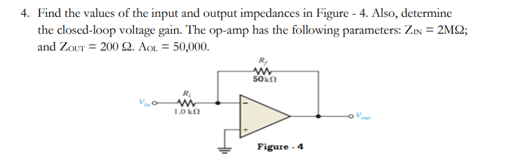 Solved Find the values of the input and output impedances in | Chegg.com