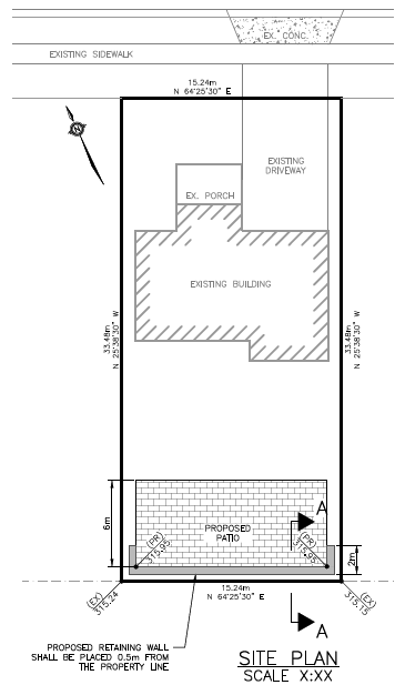 Recreate the Plan View and Retaining Wall detail as | Chegg.com
