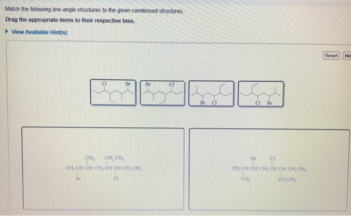 Solved Match the following line-angle structures to the | Chegg.com