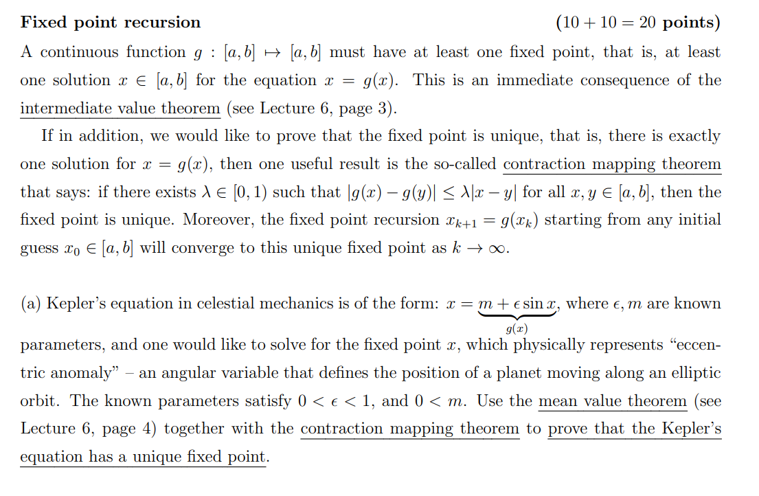 Solved Fixed point recursion (10 + 10 = 20 points) A | Chegg.com Solved Fixed point recursion (10 + 10 = 20 points) A | Chegg.com