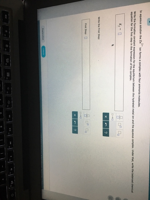 Solved In aqueous solution the Zn2 ion forms a complex with | Chegg.com