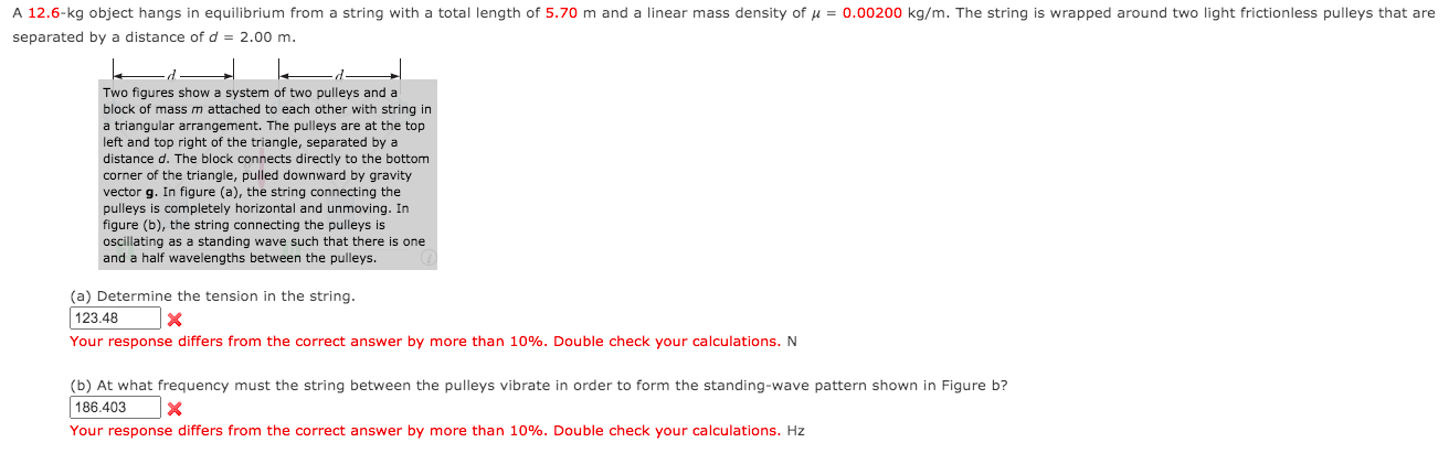 Solved A 12.6-kg object hangs in equilibrium from a string | Chegg.com