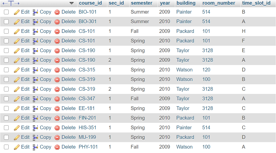 Solved In the university database, each course section is | Chegg.com