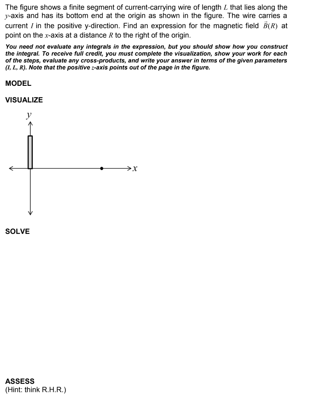 Solved The figure shows a finite segment of current-carrying | Chegg.com