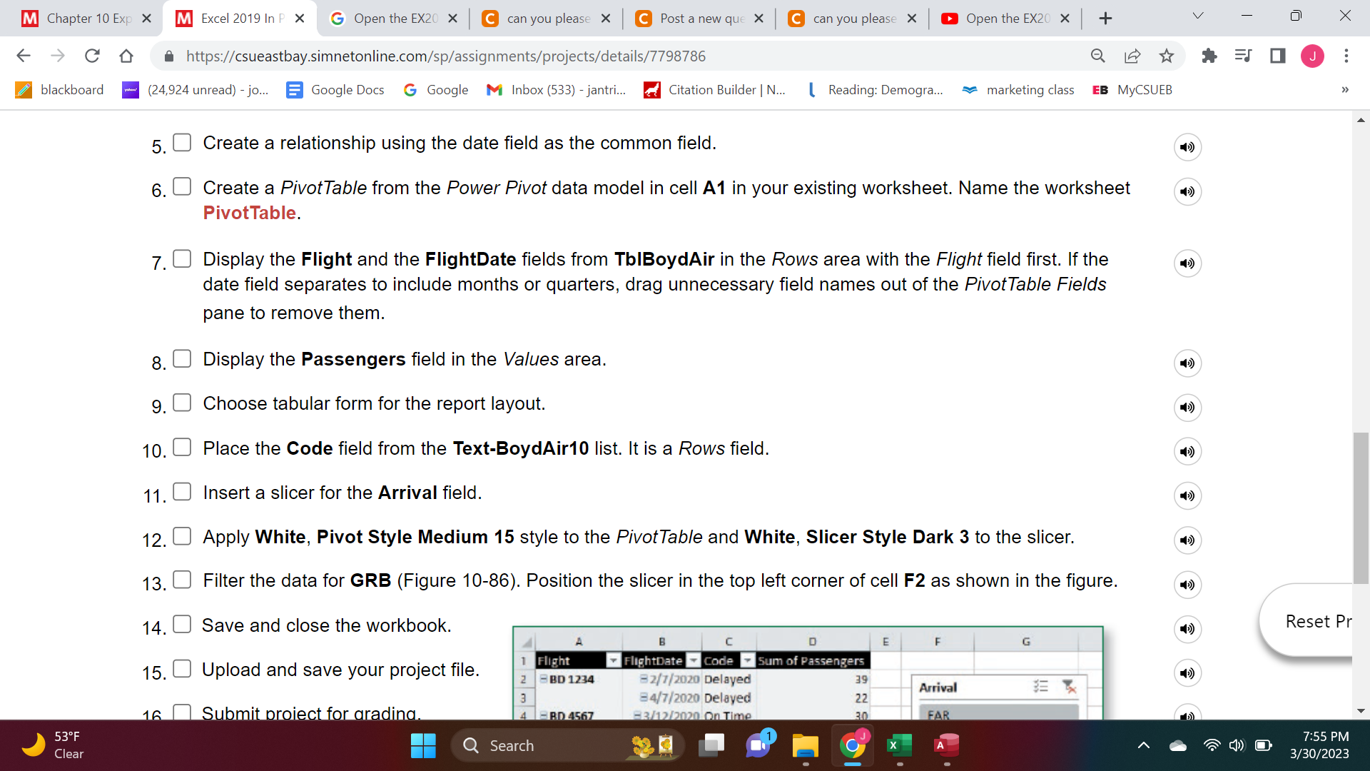 12. Apply White, Pivot Style Medium 15 style to the | Chegg.com