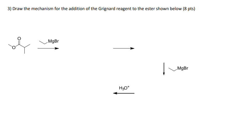 Solved 3) Draw the mechanism for the addition of the | Chegg.com