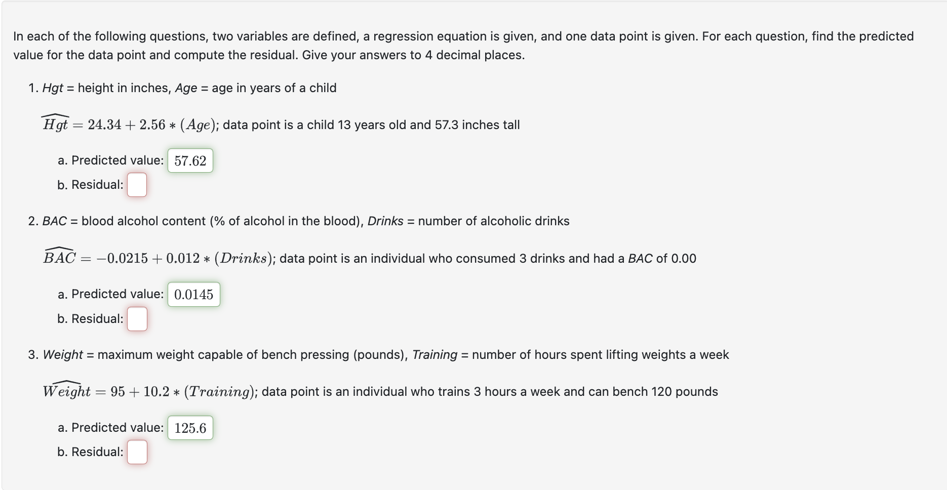 Solved In each of the following questions, two variables are | Chegg.com