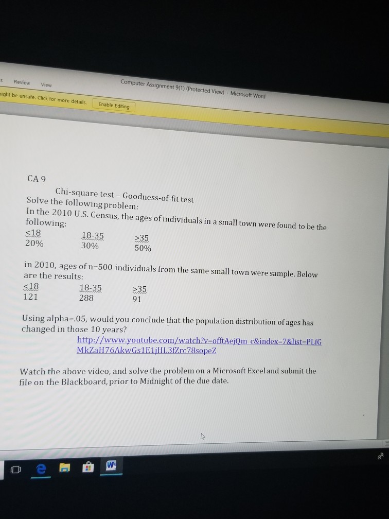 Solved Computer Assignment 9(1) (Protected View)- Microsoft | Chegg.com