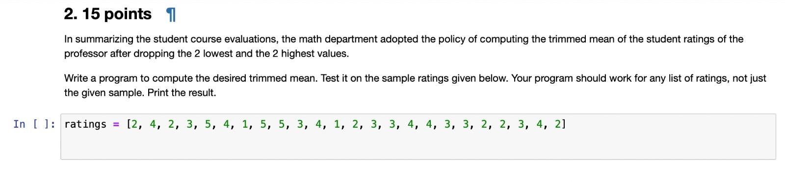 Solved 2. 15 points In summarizing the student course | Chegg.com
