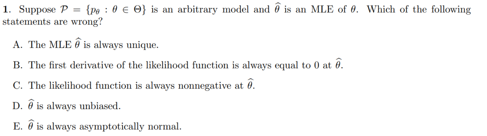 Solved = 1. Suppose P {pe : 0 € O} is an arbitrary model and | Chegg.com