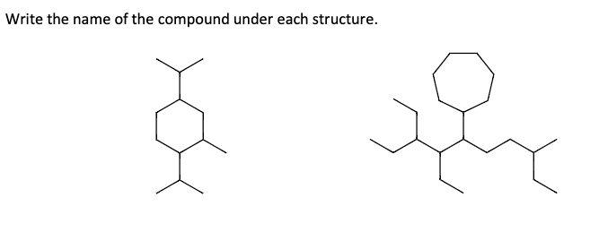 Solved Write the name of the compound under each structure. | Chegg.com