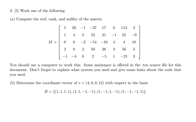 Solved 3. [5] Work one of the following (a) Compute the | Chegg.com