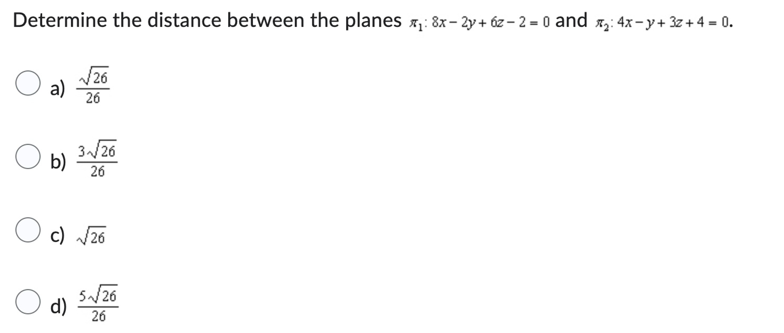 Solved Determine the distance between the planes | Chegg.com